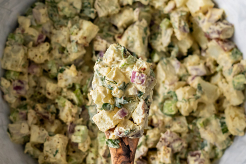 Classic Plant-Based Potato Salad Recipe. Oil and Dairy Free