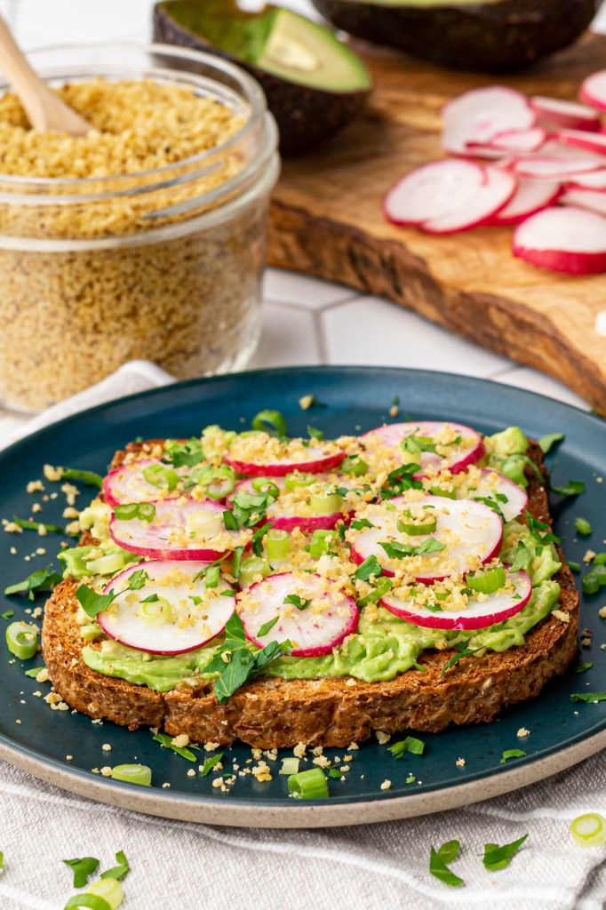 Fancy Avo Toast with Walnut Parm