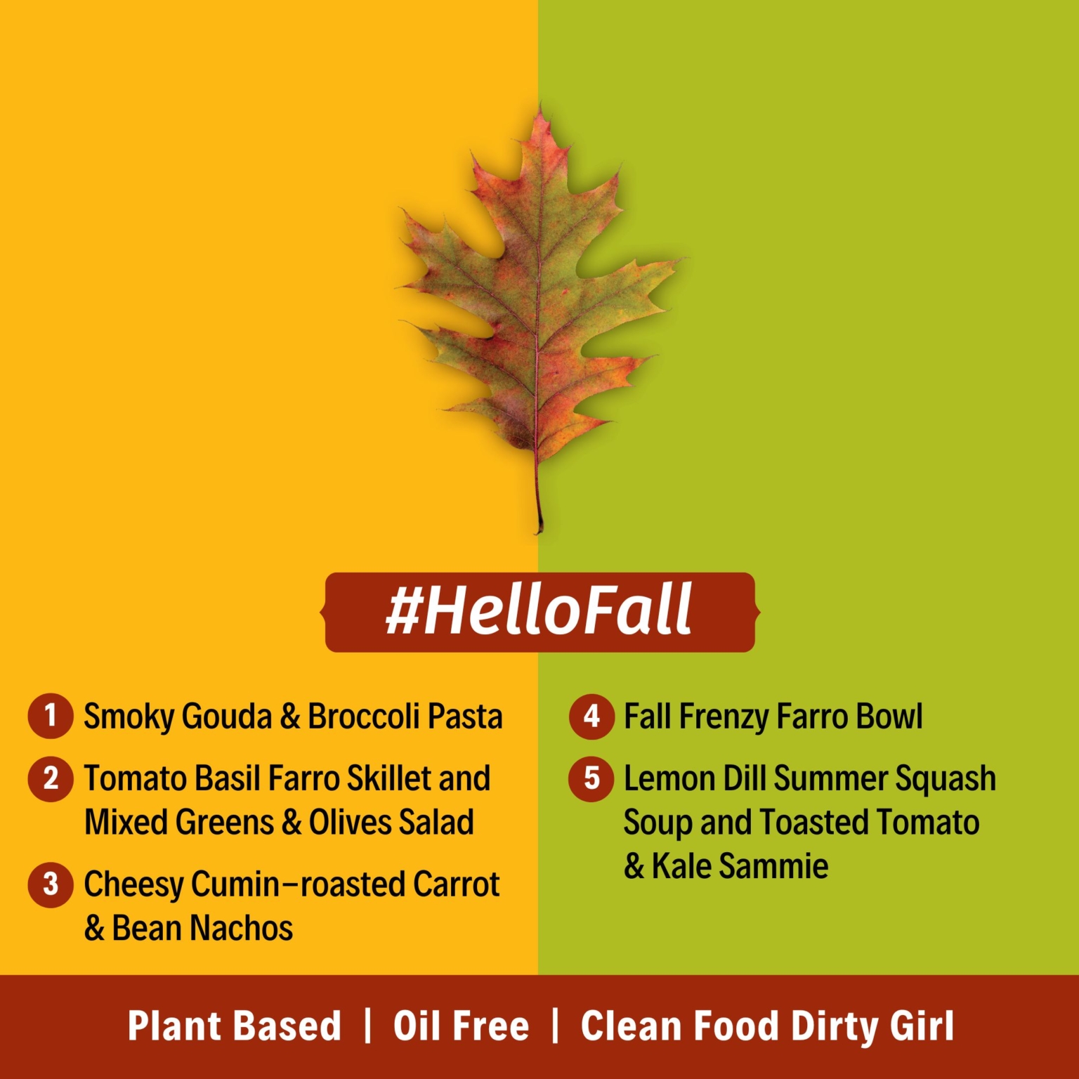 Hello Fall Healthy Dinner Plan
